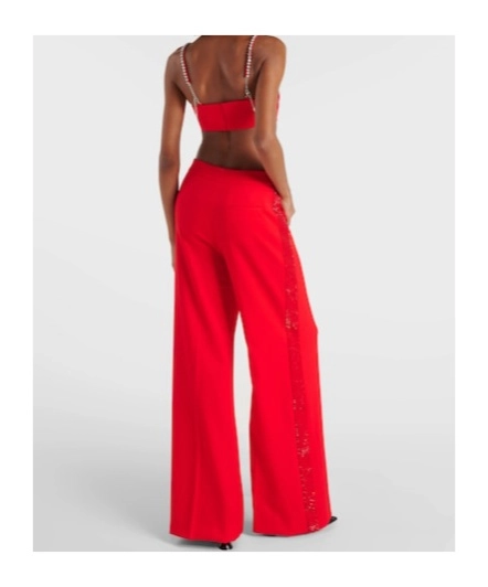 AREA Embellished Wool Crop Top