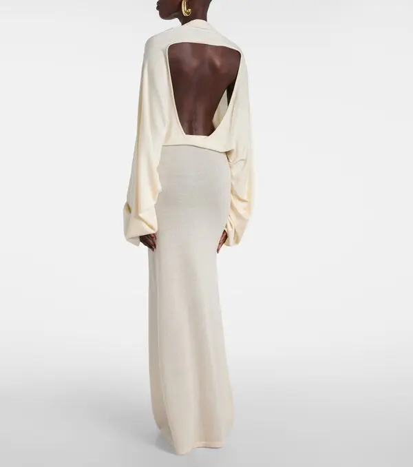 AYA MUSE Open-back Sheer Maxi Dress