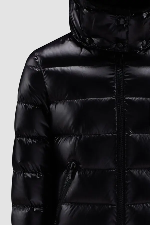 Moncler Logo Patch Hooded Down Jacket - Black