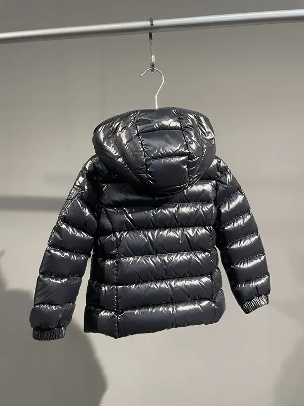 Moncler Logo Patch Hooded Down Jacket - Black