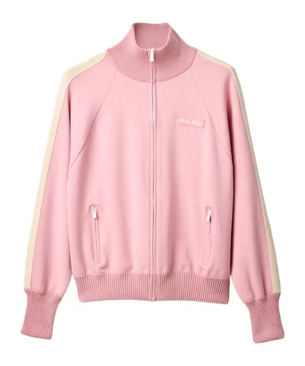 Miu Miu Technical Fabric Zip-up Jacket - Alabaster/ivory