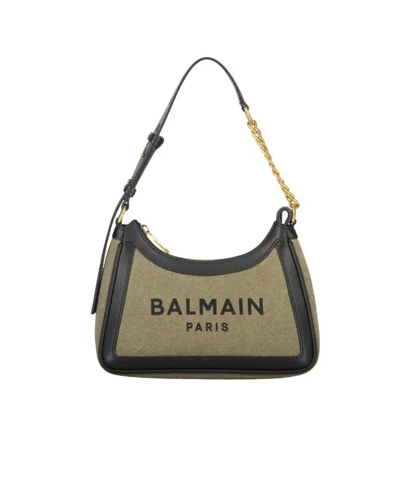 Balmain Logo Lettering Shoulder Bag - Black