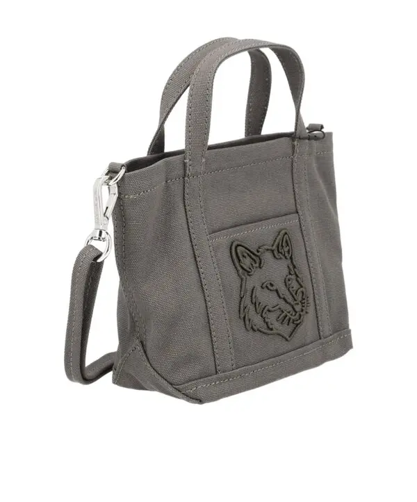 Maison Kitsuné Fox Head Embroidered Tote Bag