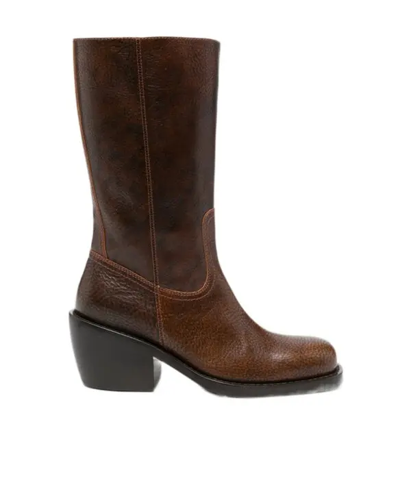 Dries Van Noten Round-toe Short Boots - Brown