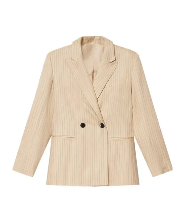 Isabel Marant Étoile Ranya Double-breasted Pinstripe Blazer