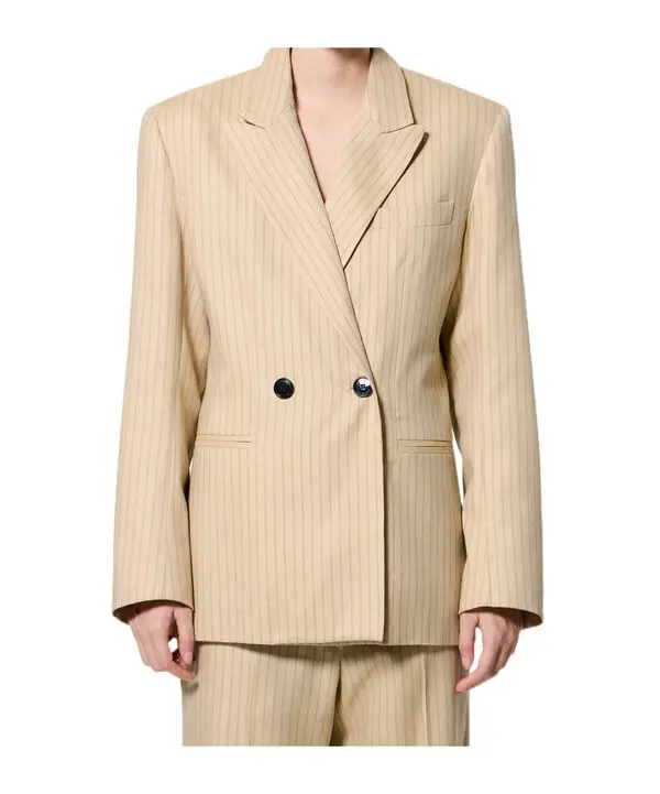 Isabel Marant Étoile Ranya Double-breasted Pinstripe Blazer
