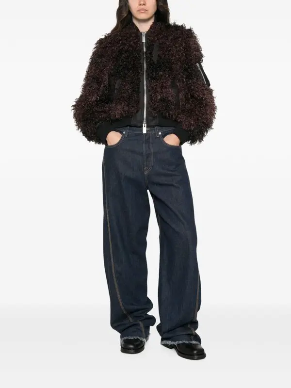 Sacai Zip-up Long-sleeve Bomber Jacket - Brown