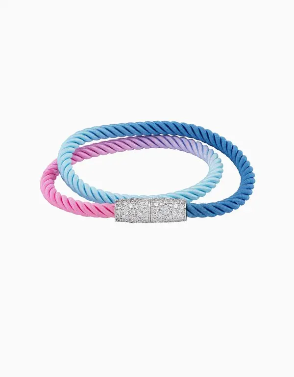 EMILY P. WHEELER Diamond Silk Wrap Bracelet In 18k White Gold - Pink
