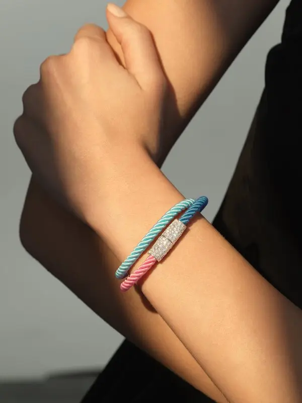 EMILY P. WHEELER Diamond Silk Wrap Bracelet In 18k White Gold - Pink