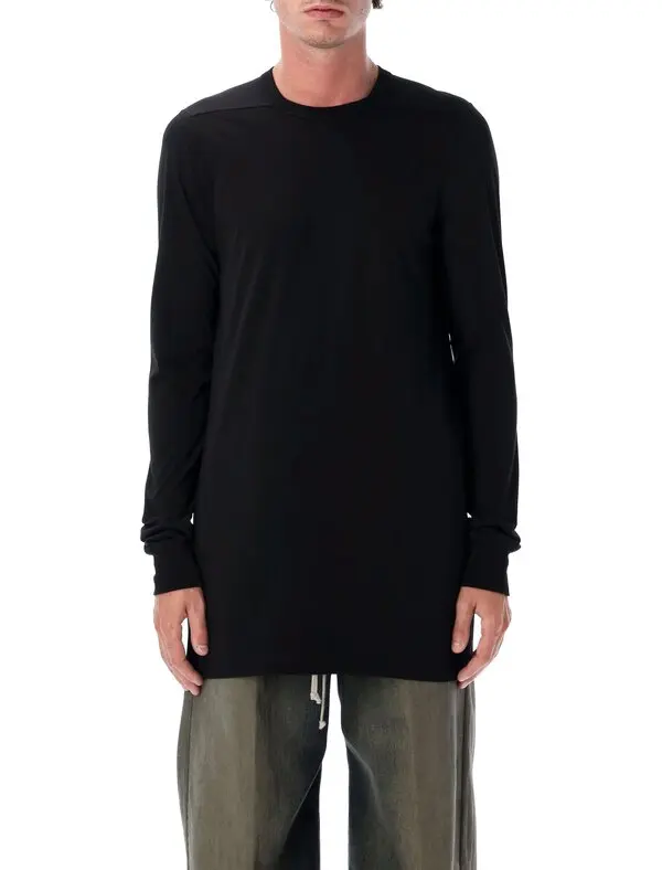 Rick Owens Minimalist Level Seam Cotton T-shirt With Crew Neck - Nero
