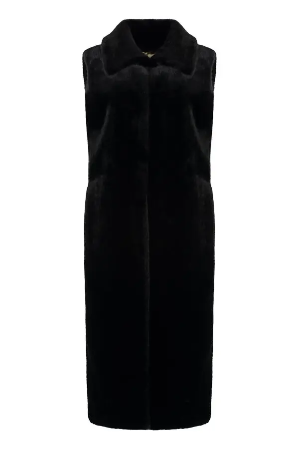 BB COUTURE Faux Fur Waistcoat With Armwarmers - Black