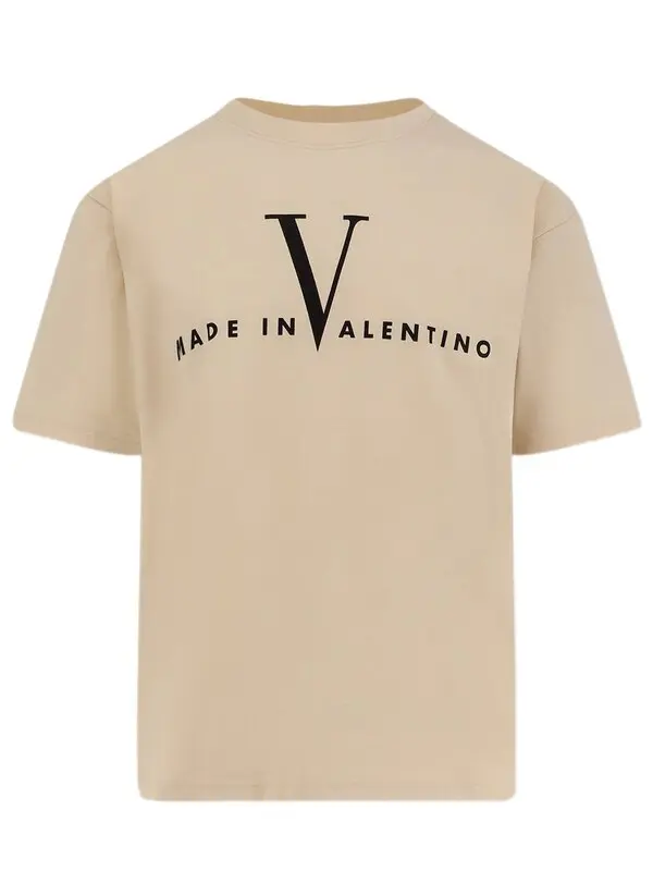 Valentino Garavani Regular-fit Crewneck T-shirt With Chest Logo Print - Bianco
