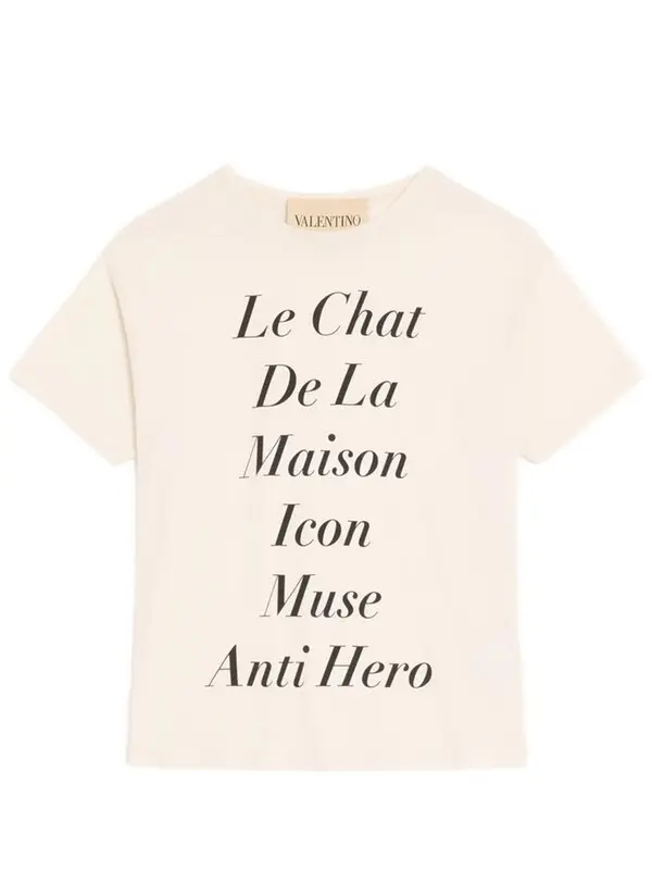 Valentino Garavani Regular Fit Graphic T-shirt With Chest Cat Print