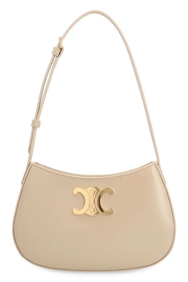 Celine Mini Tilly Calf Leather Crossbody Bag With Top Zip - Ivory