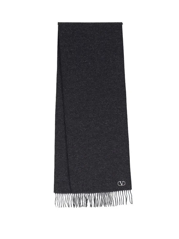 Valentino Garavani Logo Fringed Scarf