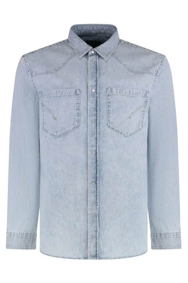 DONDUP Cotton Shirt With Two Front Pockets