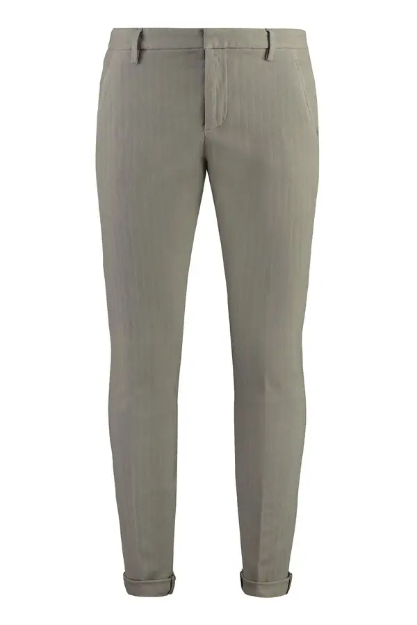 DONDUP Gaubert Cotton Chino Trousers With Roll-up Ankle Cuffs - Grey