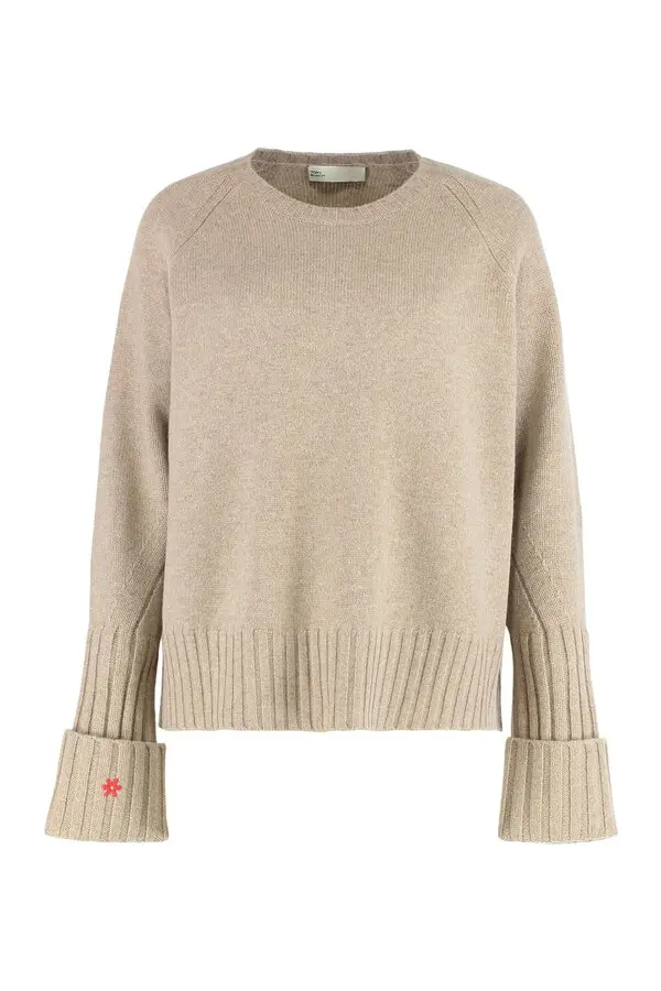 Tory Burch Merino Wool Round Neck Long Sleeve Sweater