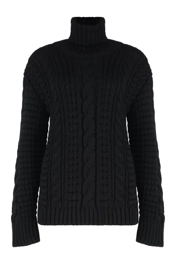 Moncler Cable-knit Virgin-wool Turtleneck Sweater