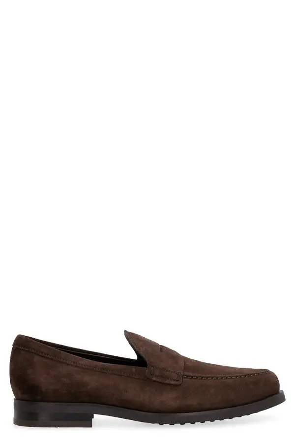 TOD`S Tod's Suede Loafers With Visible Stitch Detailing