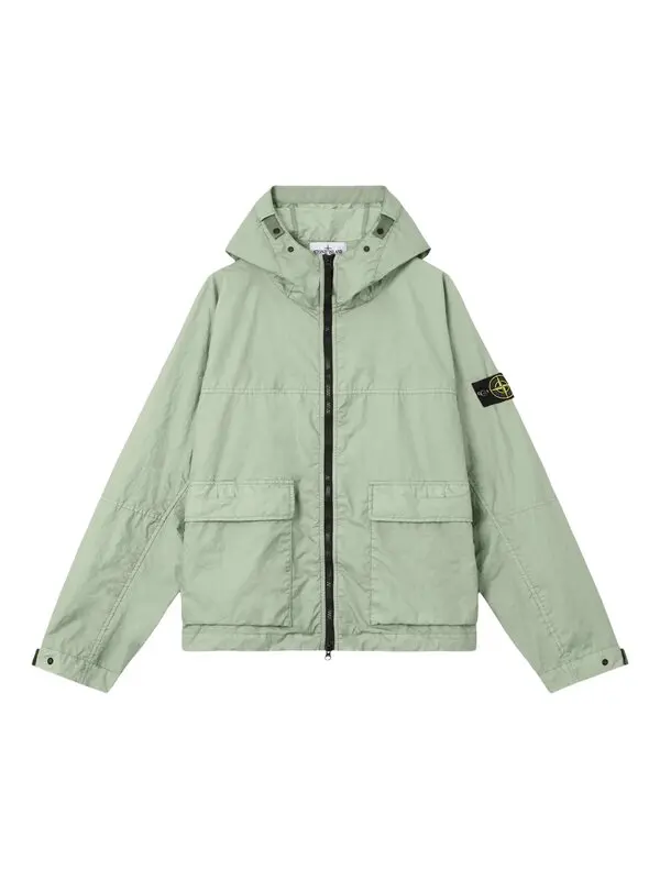 Stone Island Hooded Polyamide Jacket With Zip Closure And Snap-tab Pockets