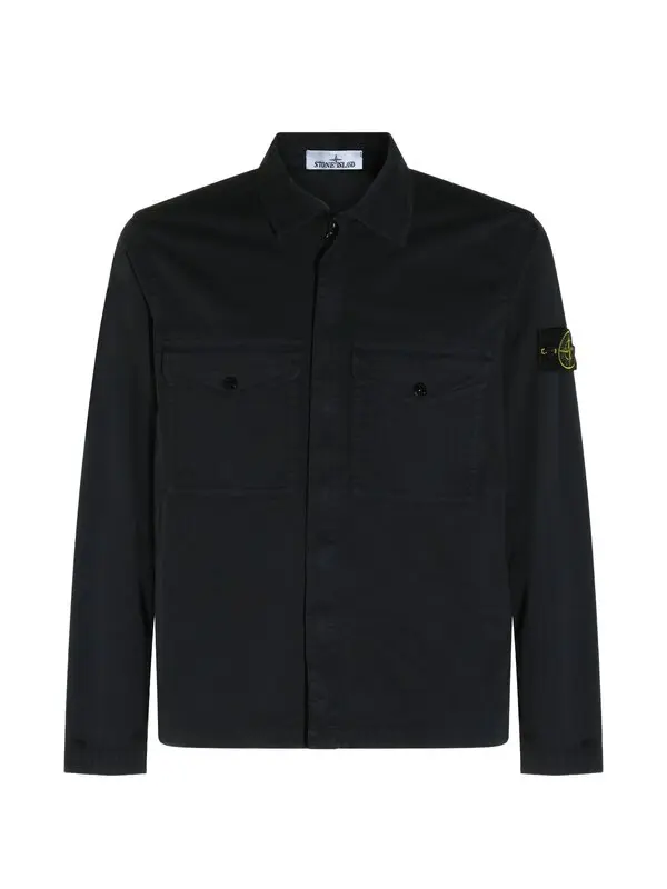 Stone Island Compass-patch Shirt Jacket - Navyblue