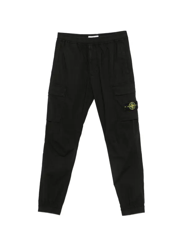 Stone Island Logo Patch Cargo Pants - Black