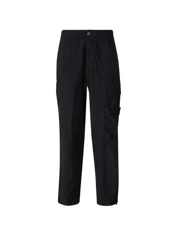 Stone Island Logo-patch Cargo Trousers - Black