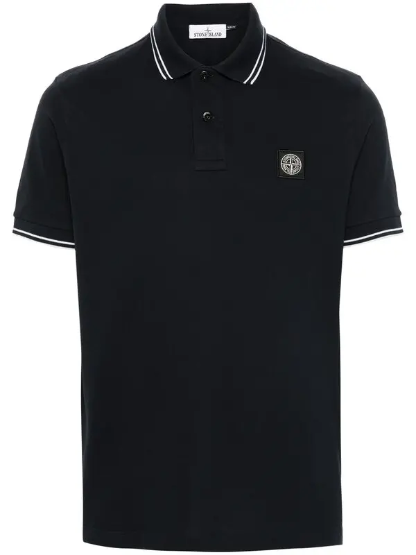Stone Island Organic Cotton Piqué Stretch Polo Shirt - Navyblue