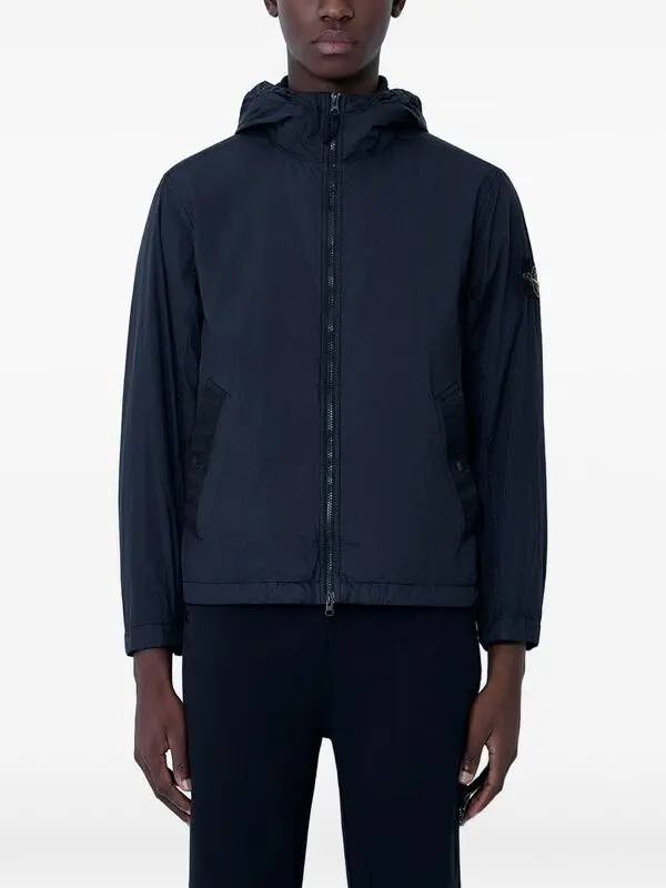Stone Island Compass-motif Hooded Jacket For - Black