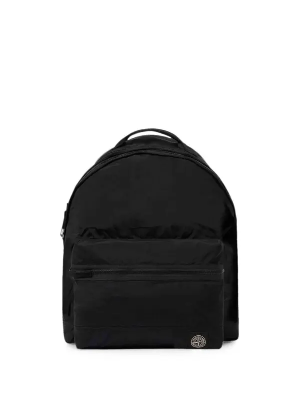 Stone Island Logo-patch Zip-around Backpack - Black