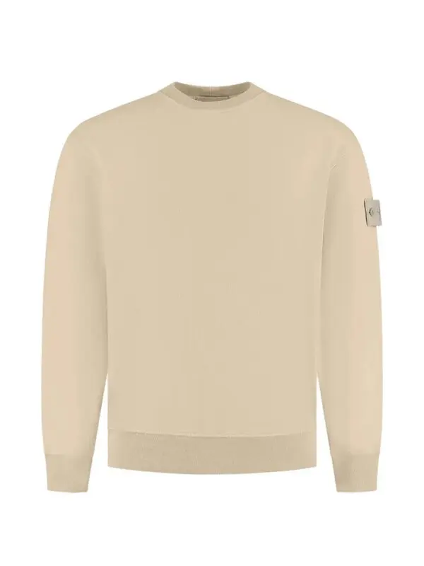 Stone Island Logo Patch Crewneck Sweater - Beige