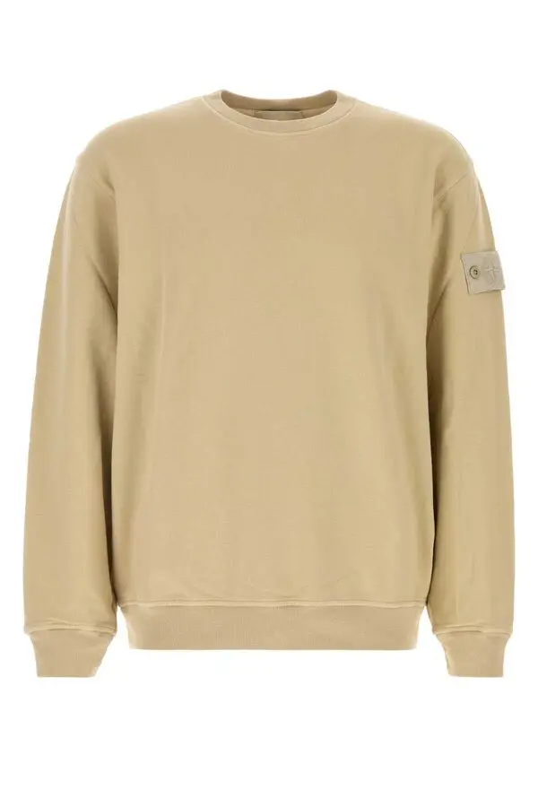 Stone Island Logo Patch Crewneck Sweater - Beige