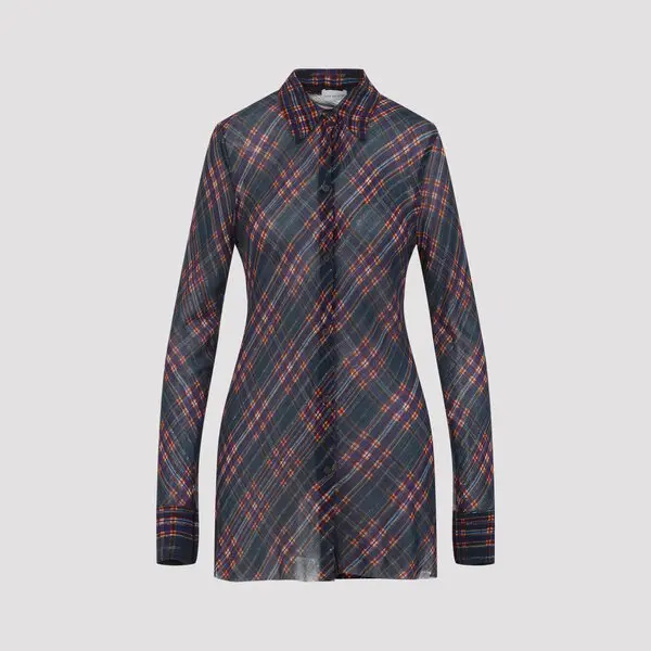 Dries Van Noten Calima Viscose Silk Plaid Shirt
