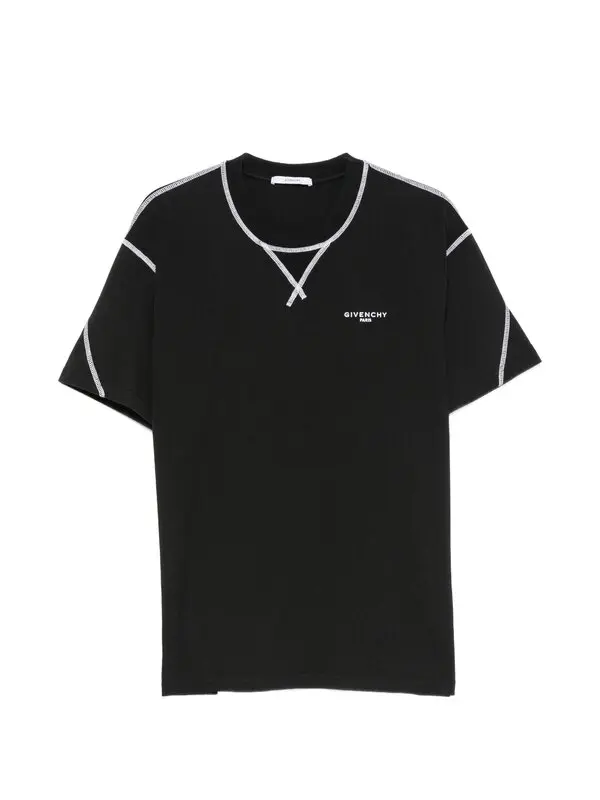 Givenchy Contrasted Stitch T-shirt - Black