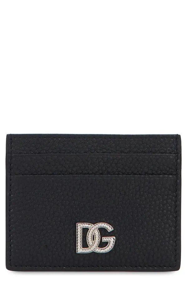 Dolce & Gabbana Calfskin Logo Card Holder - Nero