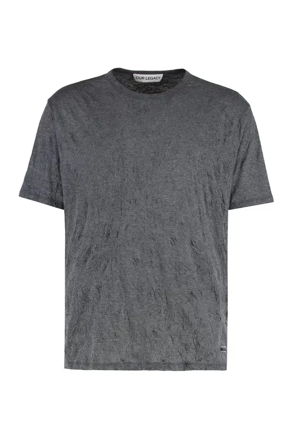 Our Legacy Boxy Creased Effect Crew-neck T-shirt - Grey