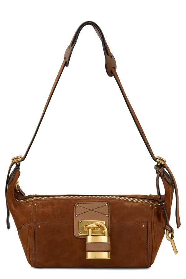 Chloé Paddington Suede Shoulder Handbag - Vintbrown