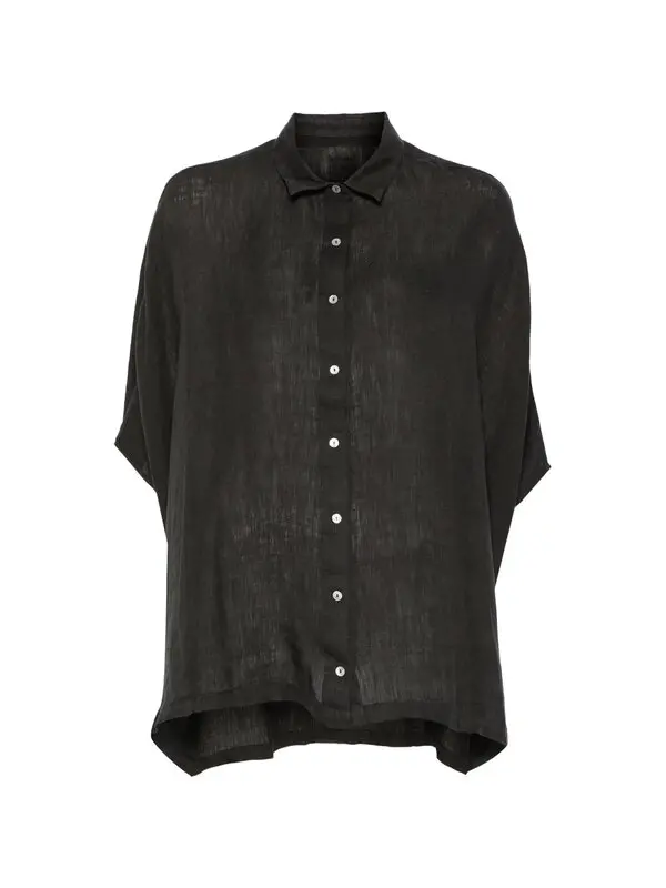 120% Lino 100% Linen Short Sleeve Shirt