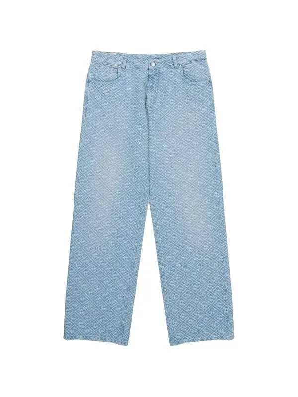 Casablanca Washed Monogram Jeans - Lightblue