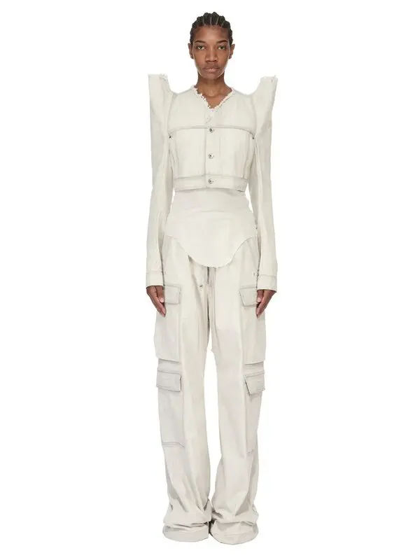 Rick Owens Cargo Shorts With Elasticated Drawstring And Mini Front Zip