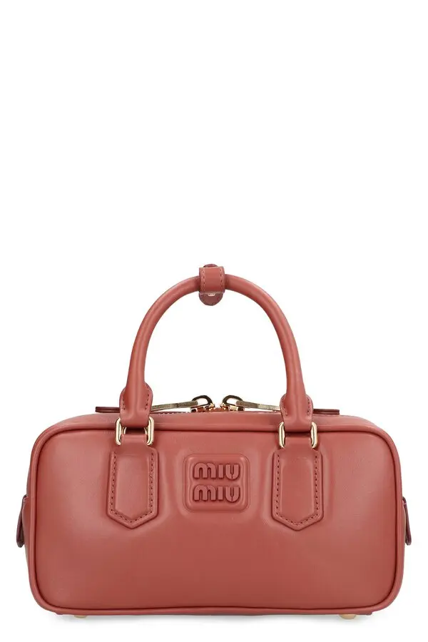 Miu Miu Arcadie Mini Leather Handbag, 22 Cm - Red