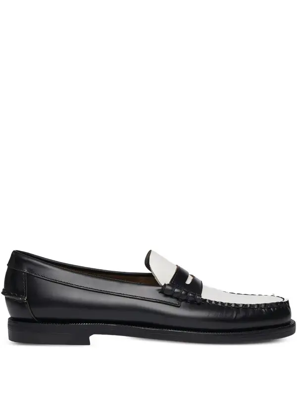 SEBAGO Smooth Brushed Grain Leather Loafers - Nero