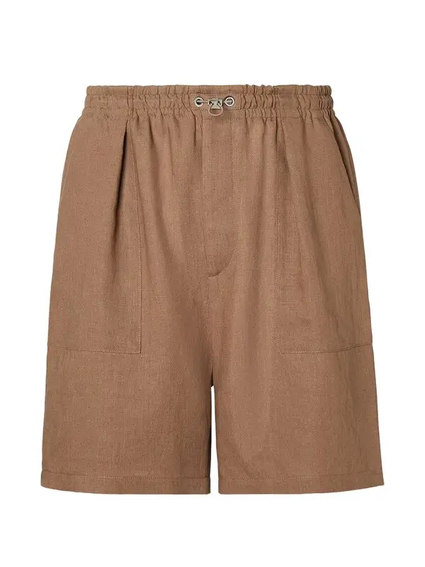 Fendi Solid Linen Bermuda Shorts