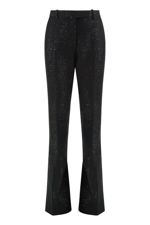 TOM FORD Sequined Wool-blend Crepe Tailored Straight-leg Trousers