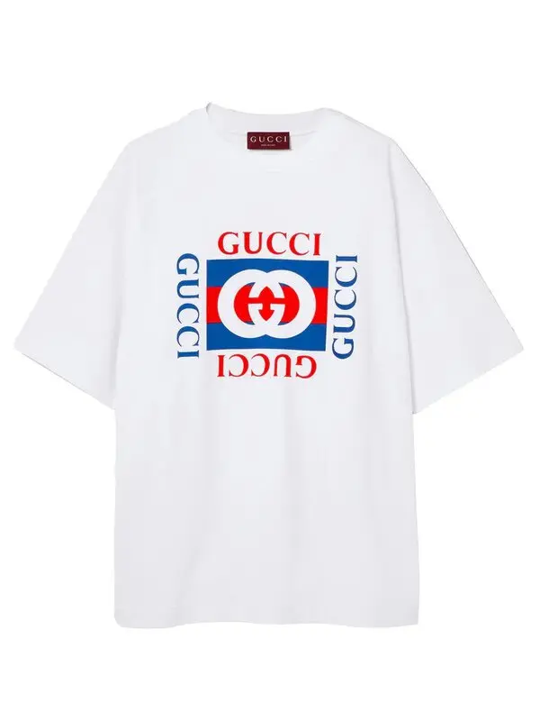 Gucci Interlocking G Print Crewneck Dropped-shoulder T-shirt
