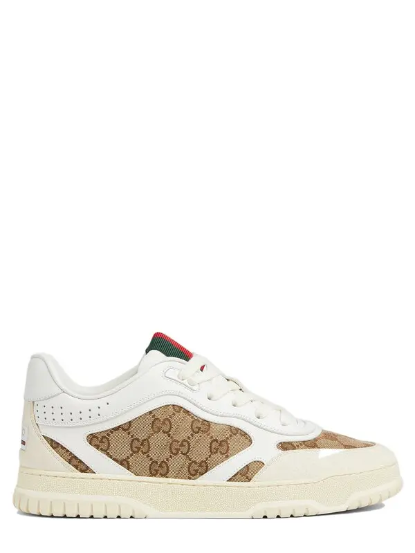 Gucci Gg Cross Lace-up Sneakers With Web Tape Tongue