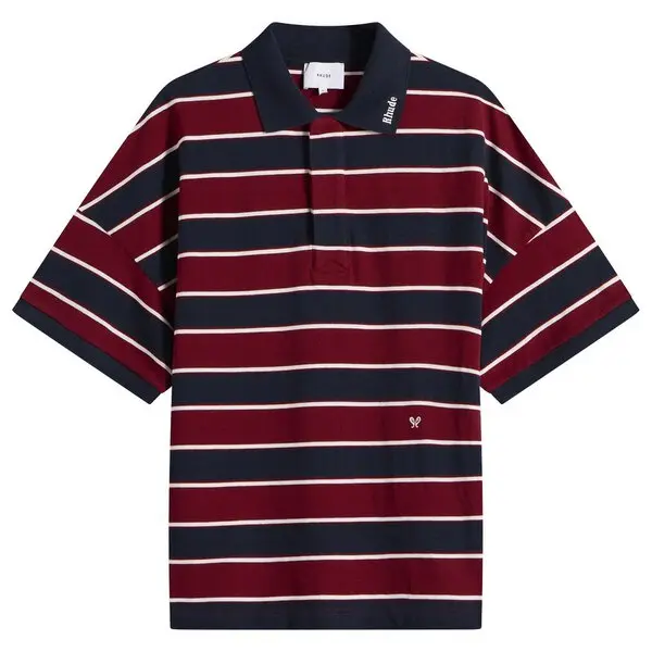 Rhude Fontaine Striped Short-sleeve Polo Shirt For