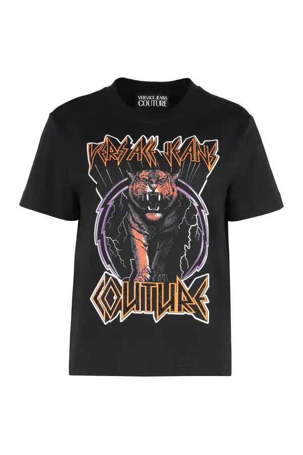 Versace Graphic Print Cotton T-shirt