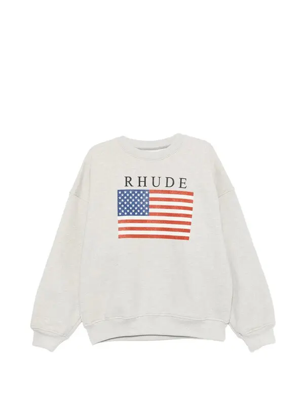 Rhude Crewneck Sweatshirt With American Flag Print